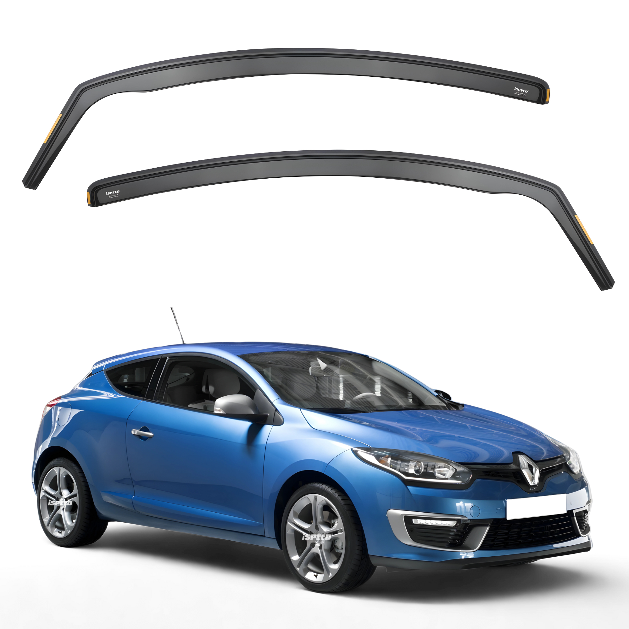 Renault Megane MK3 2008-2016 3-Door Hatchback Wind Deflectors 2pc Set – ISPEED