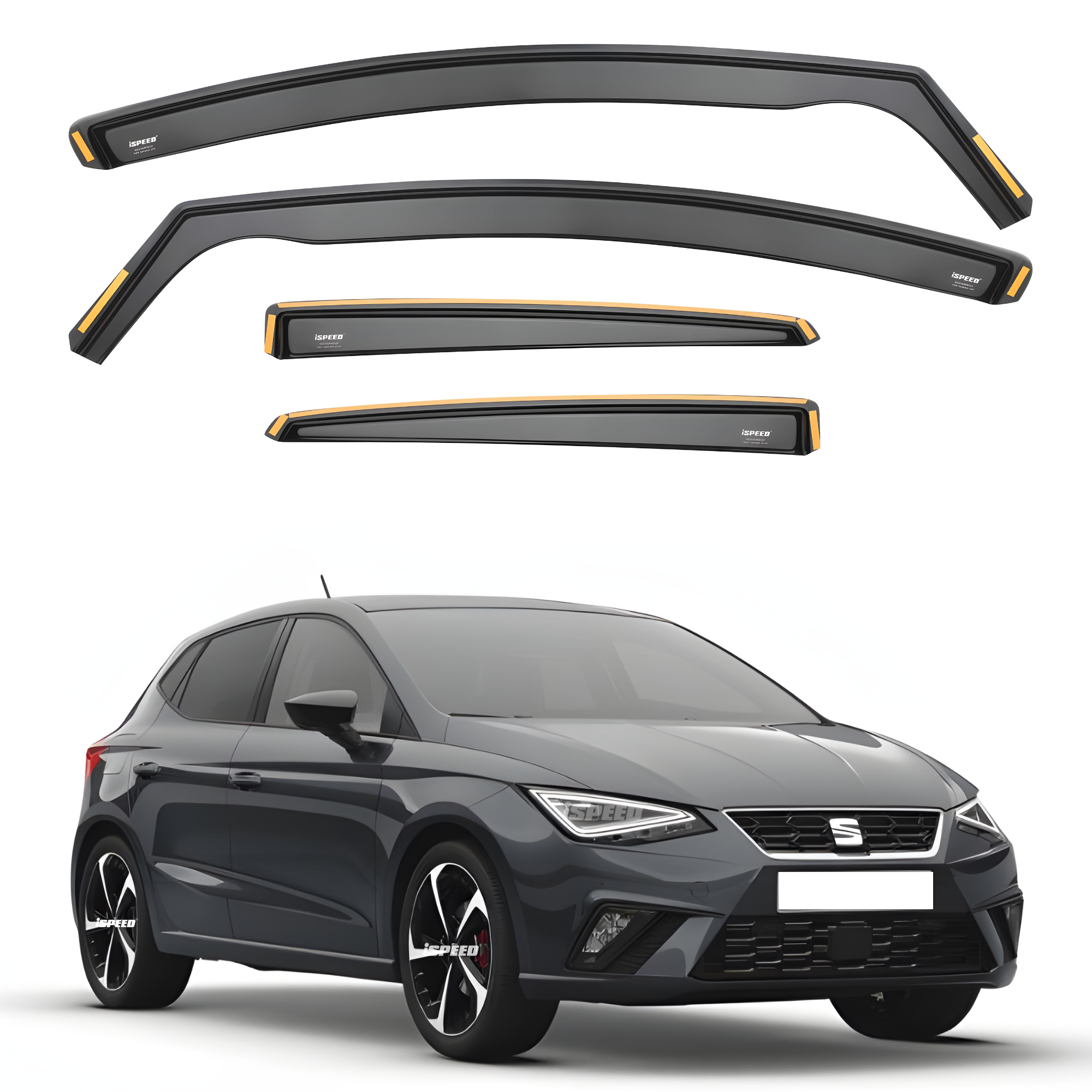 Seat Ibiza MK5 2017-2024 5-Door Hatchback Wind Deflectors 4pc Set – ISPEED