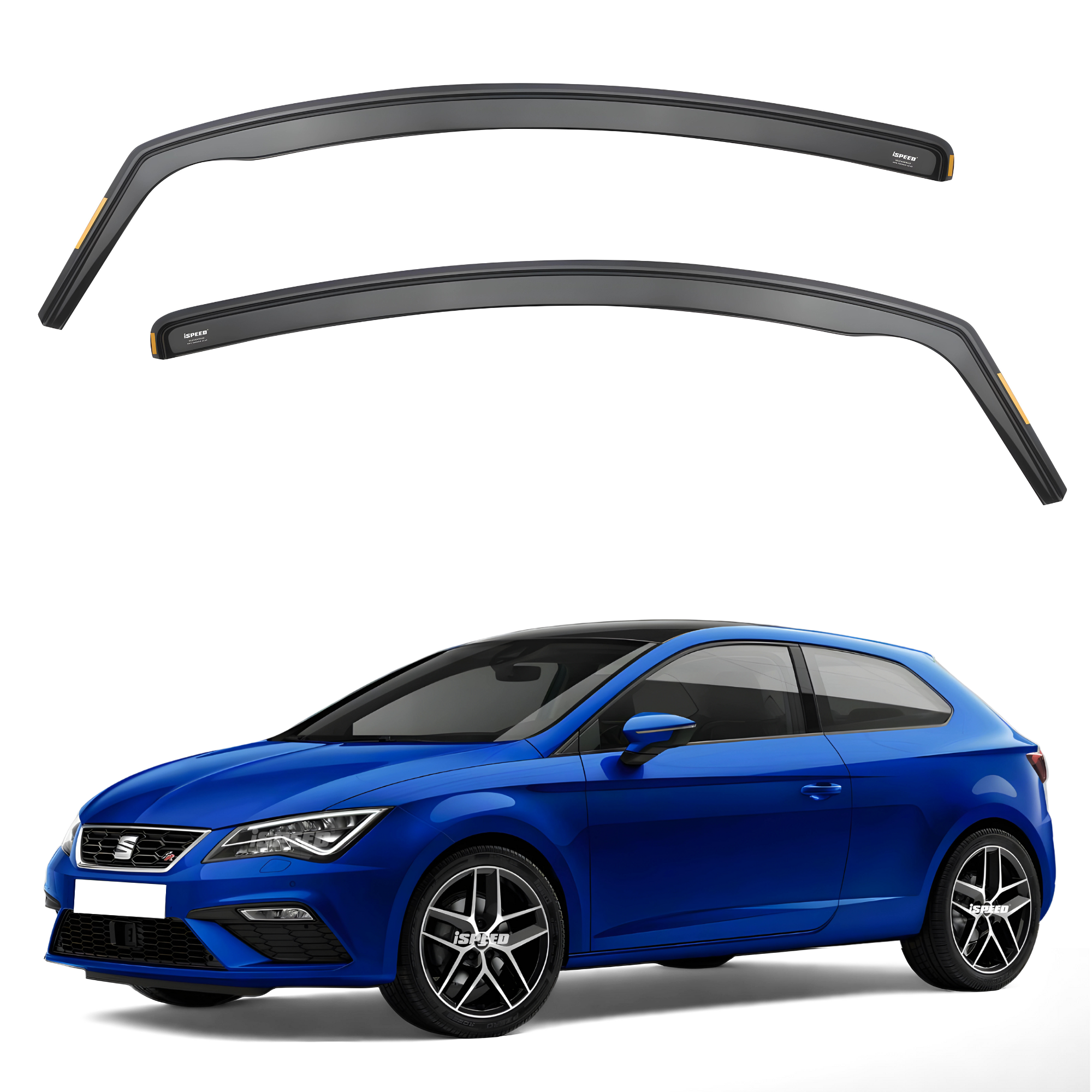 Seat Leon SC MK3 2013-2018 3-Door Hatchback Wind Deflectors 2pc Set – ISPEED