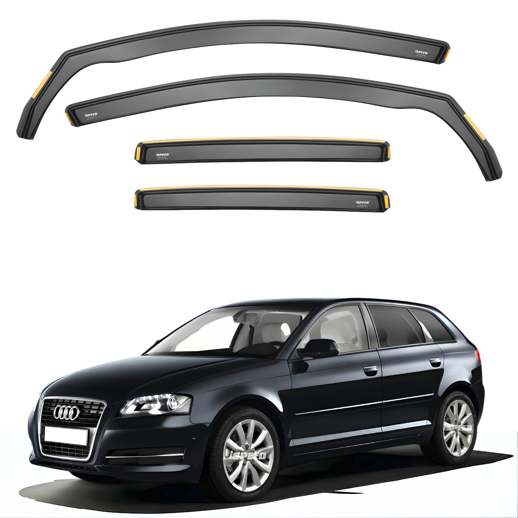 Audi A3/S3 MK2 2004-2013 5-Door Hatchback Wind Deflectors 4pc Set – ISPEED