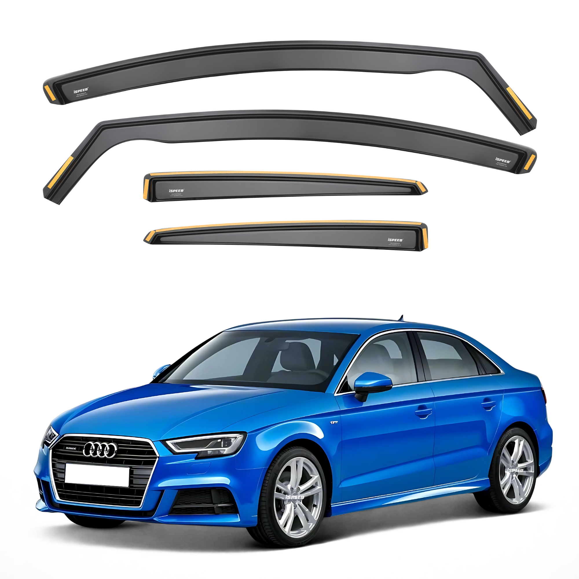 Audi A3/S3/RS3 MK3 2013-2020 4-Door Saloon Wind Deflectors 4pc Set – ISPEED