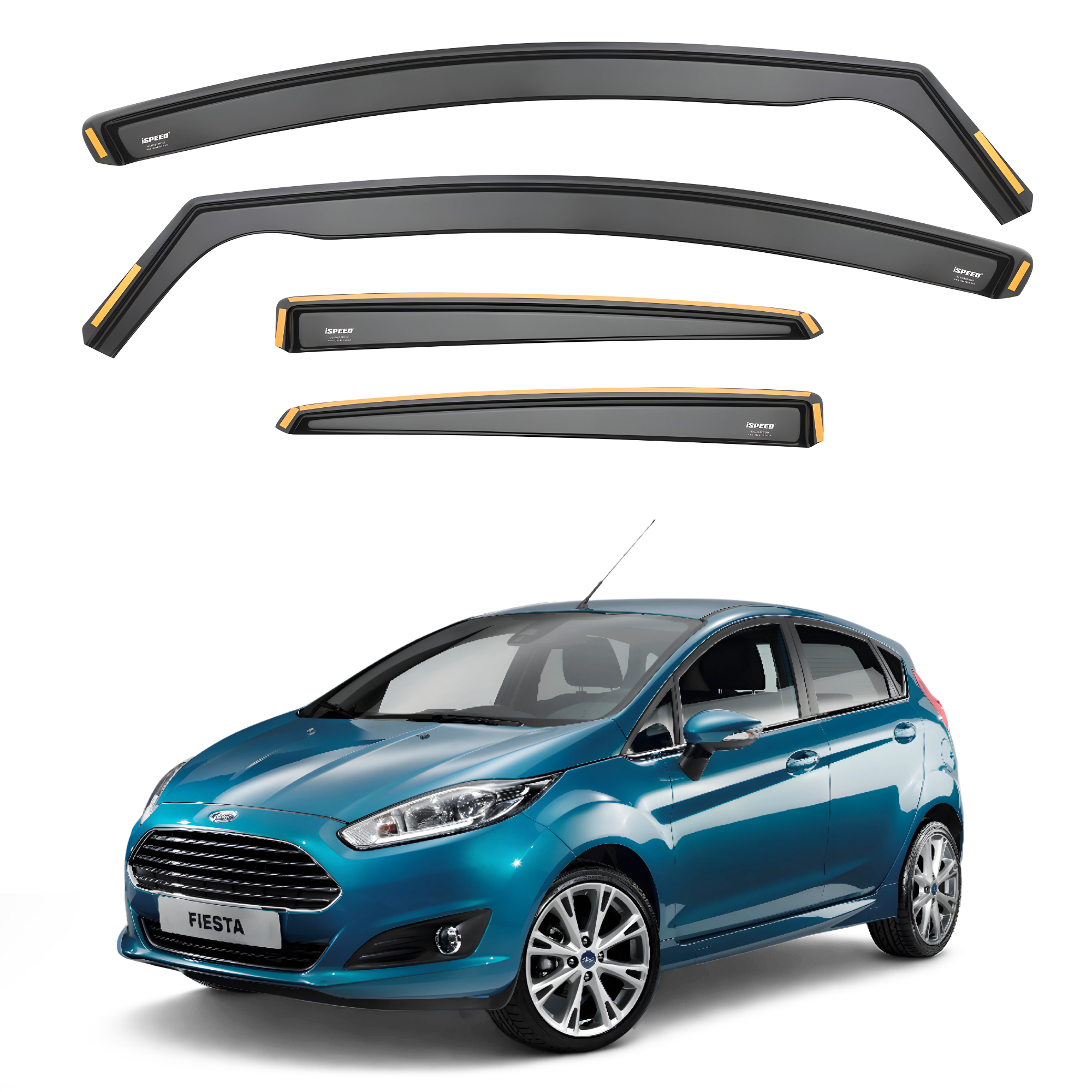 Ford Fiesta MK7 2008-2017 5-Door Hatchback Wind Deflectors 4pc Set – ISPEED