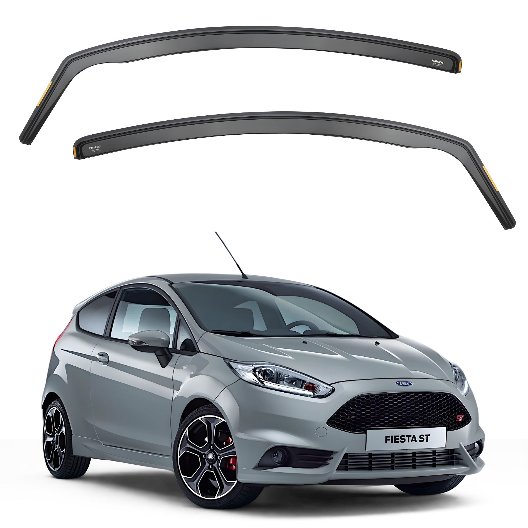Ford Fiesta MK7 2008-2017 3-Door Hatchback Wind Deflectors 2pc Set – ISPEED