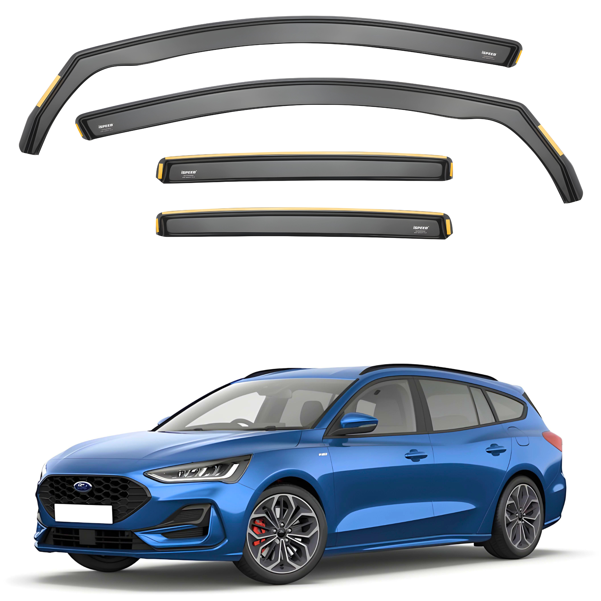 Ford Focus MK4 2018-2024 5-Door Estate Wind Deflectors 4pc Set – ISPEED