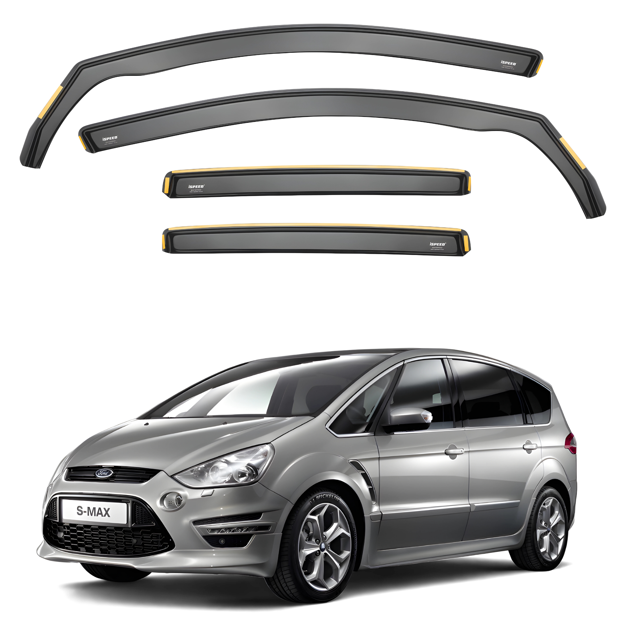 Ford S-Max MK1 Facelift 2010-2015 5-Door MPV Wind Deflectors 4pc Set ...