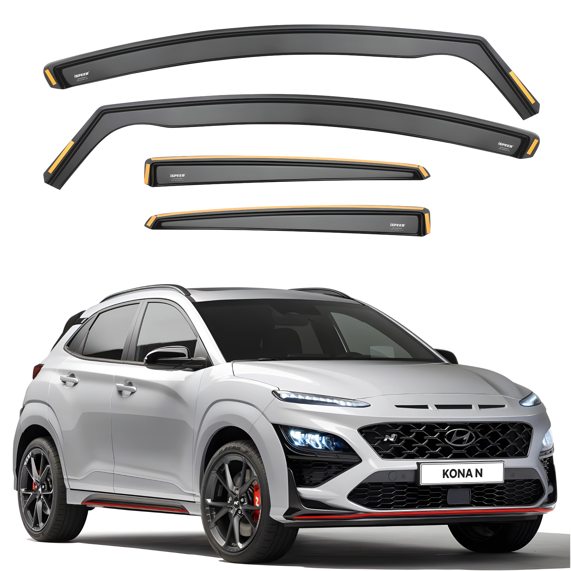 Hyundai Kona MK1 2017-2023 Wind Deflectors 4pc Set – ISPEED