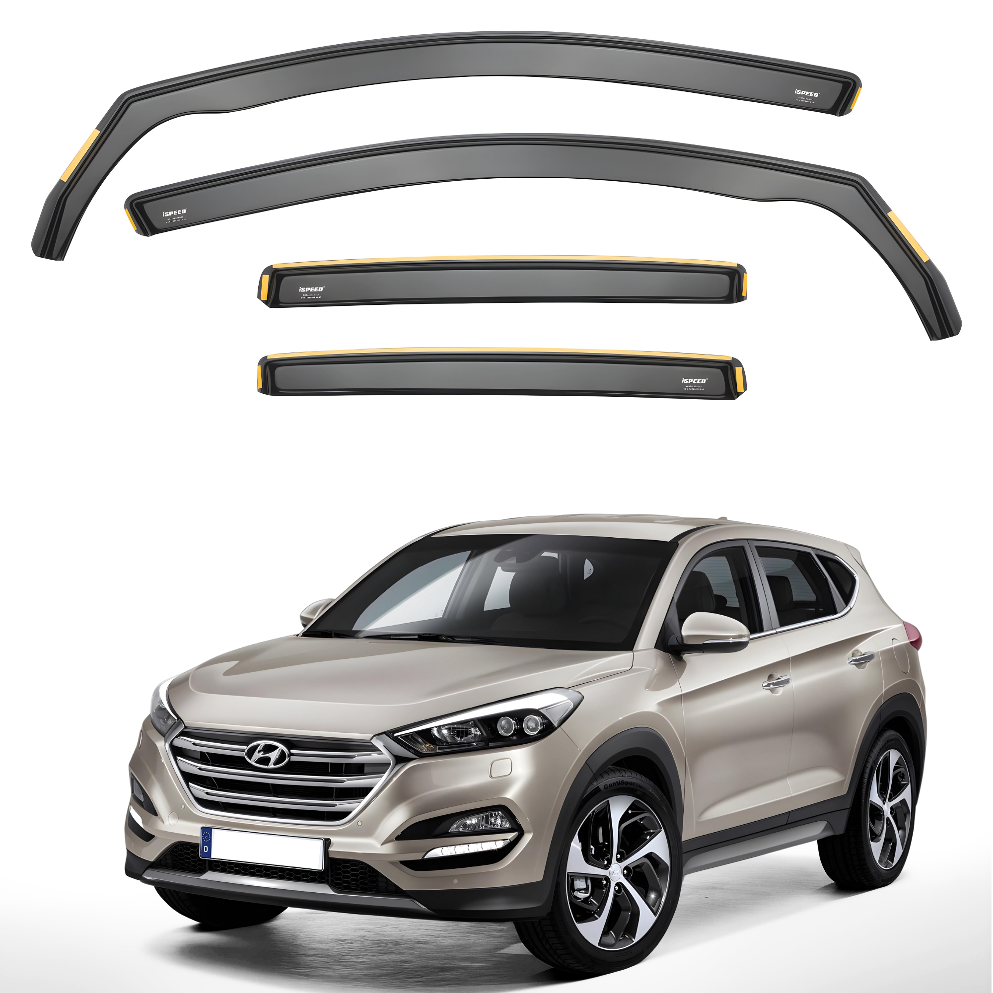 Hyundai Tucson MK3 2015-2020 Wind Deflectors 4pc Set – ISPEED