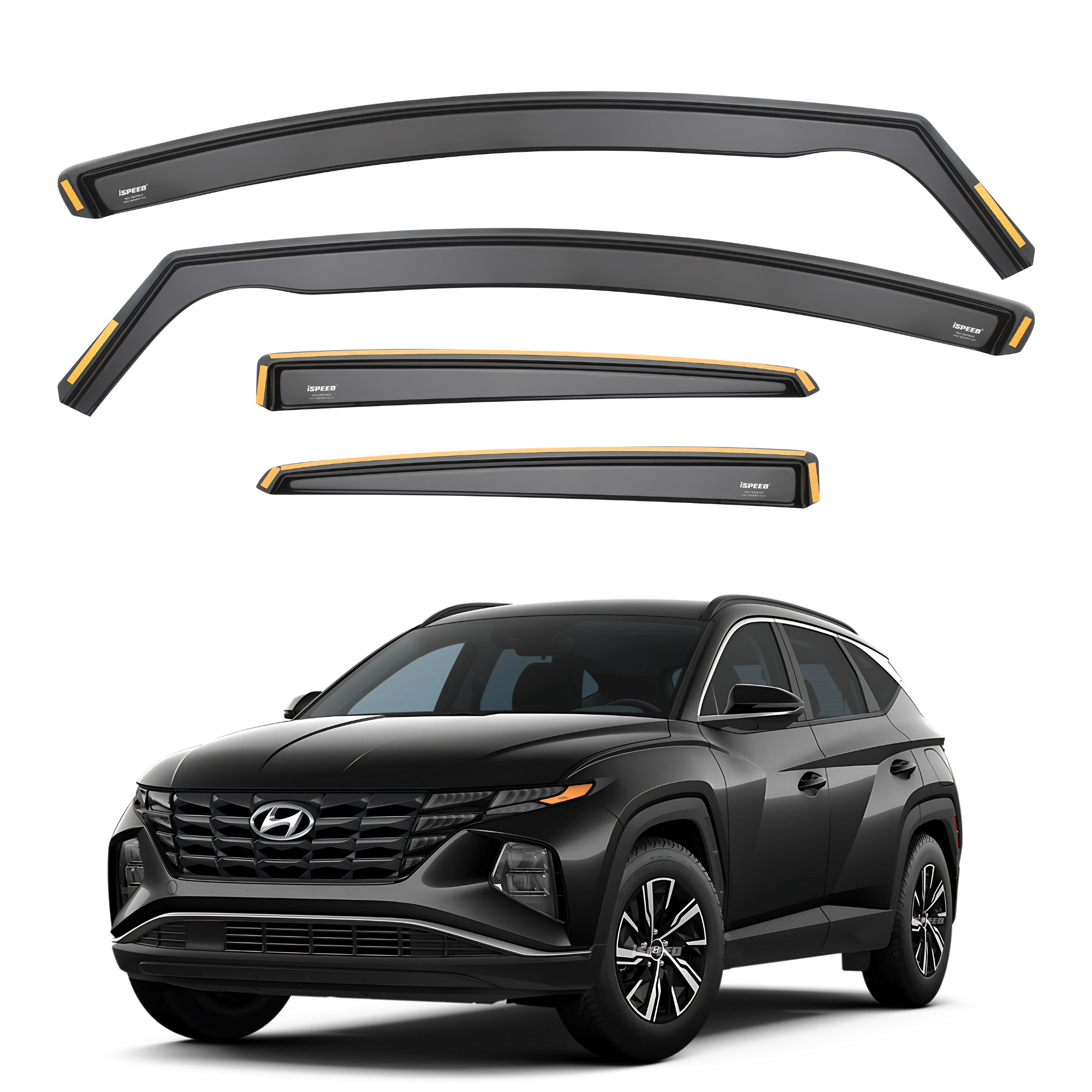 Hyundai Tucson MK4 2020-2025 5-Door SUV Wind Deflectors 4pc Set – ISPEED