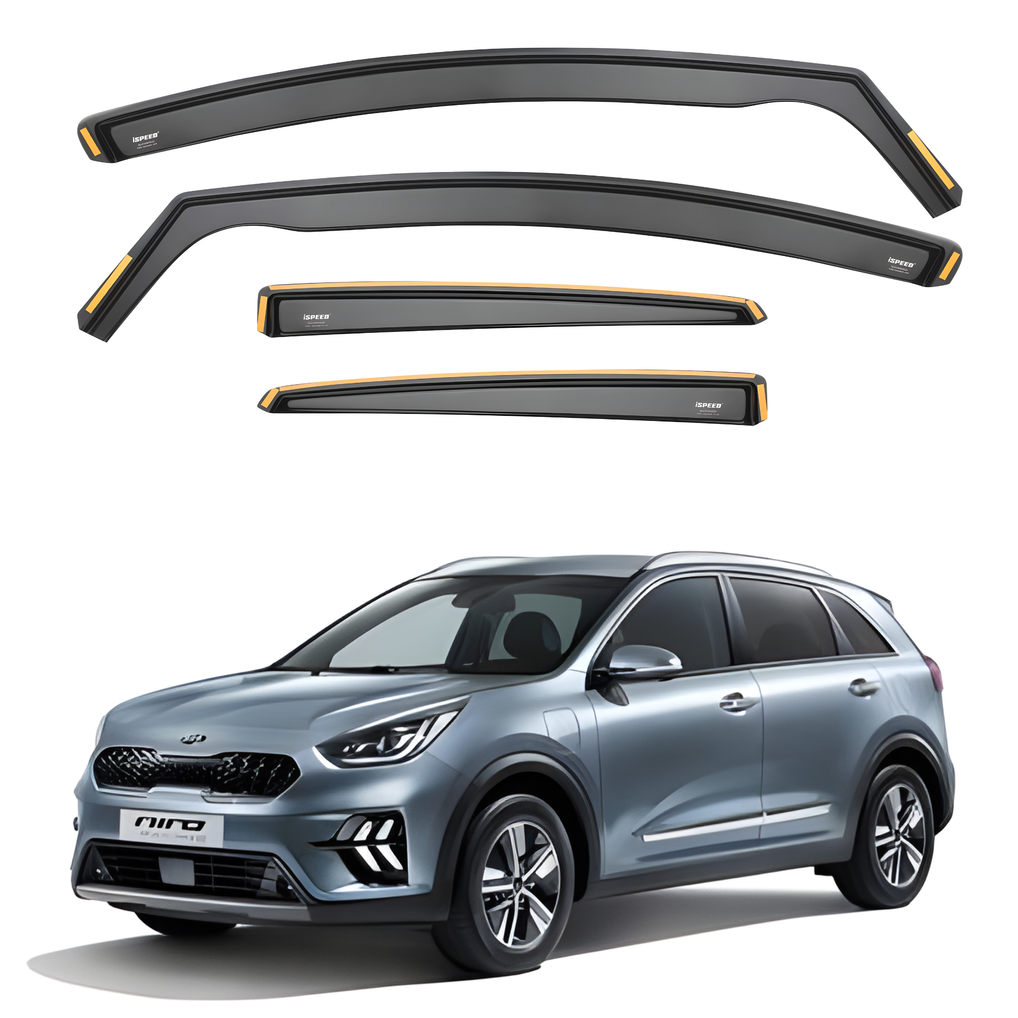 Kia Niro/E-Niro MK1 2016-2022 Wind Deflectors 4pc Set – ISPEED