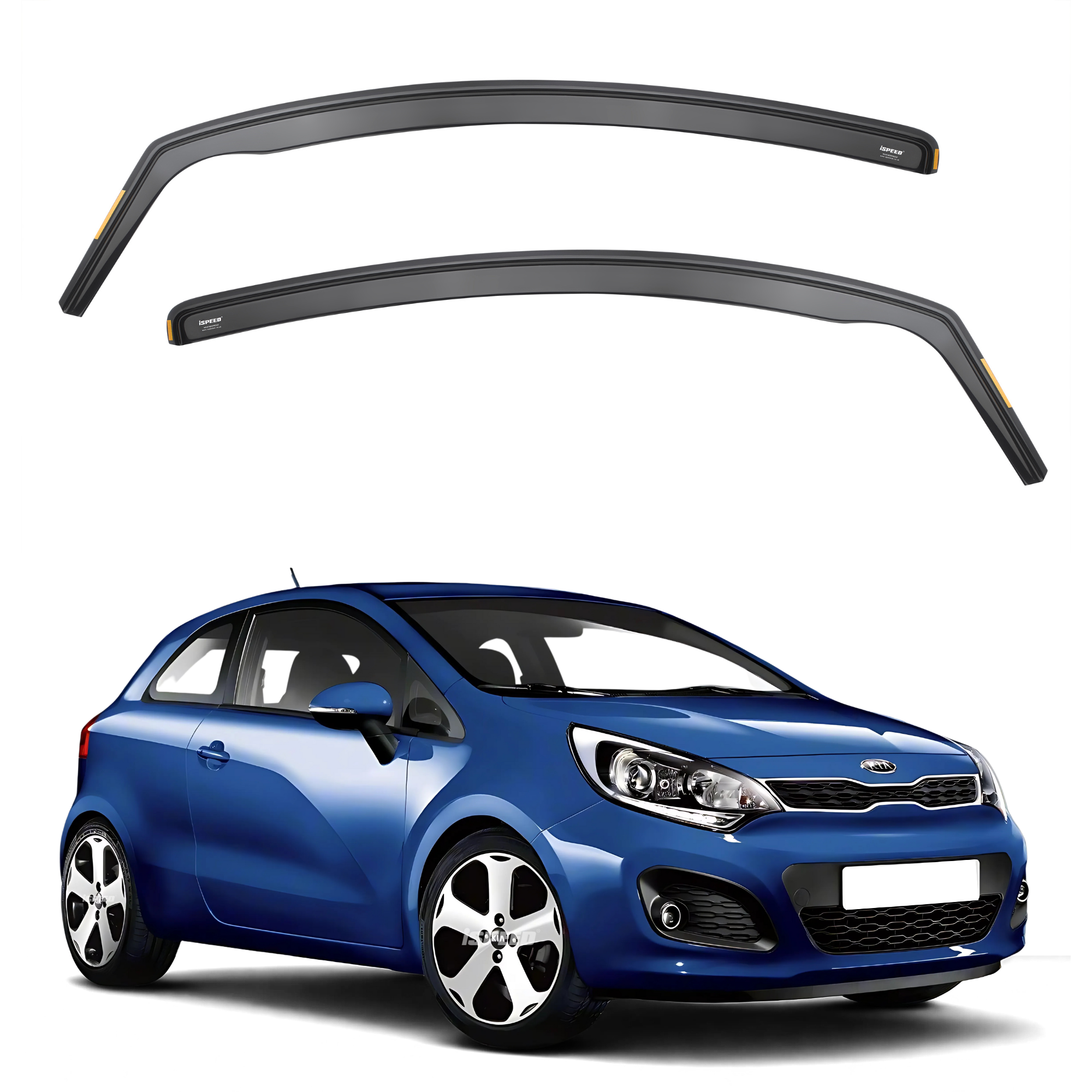 Kia Rio MK3 2011-2017 3-Door Hatchback Wind Deflectors 2pc Set – ISPEED
