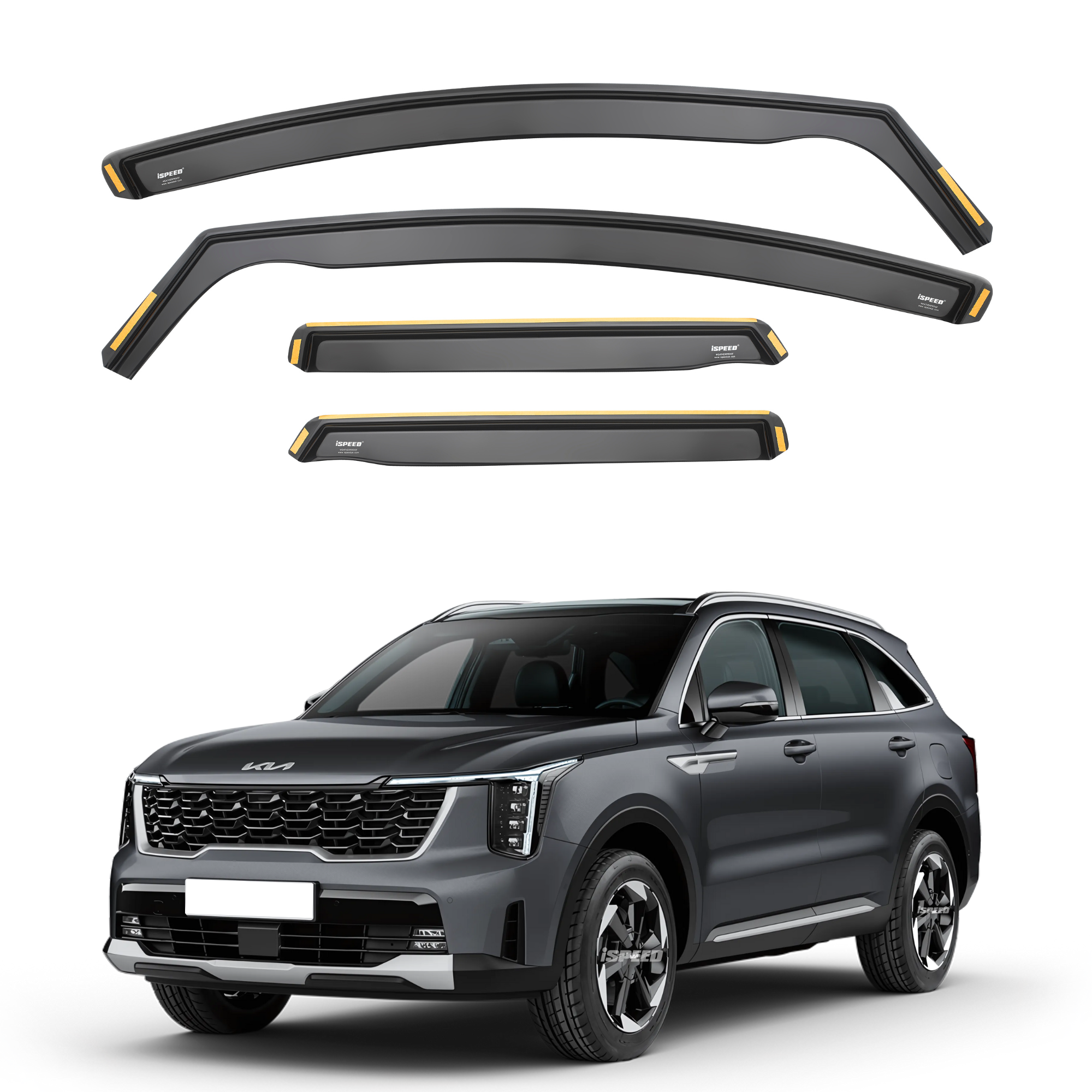 Kia Sorento MK4 2020-2025 5-Door SUV Wind Deflectors 4pc Set – ISPEED