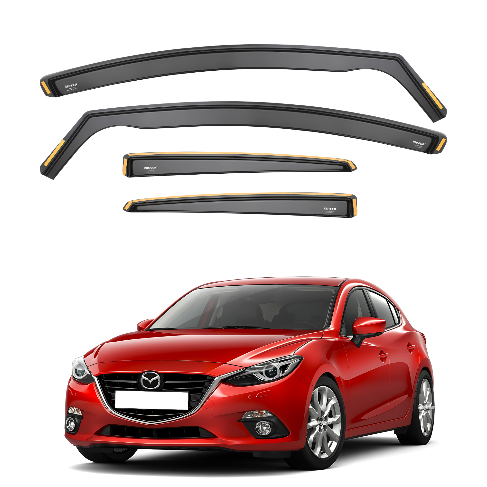 Mazda 3 MK3 2013-2019 Hatchback/Saloon Wind Deflectors 4pc Set – ISPEED