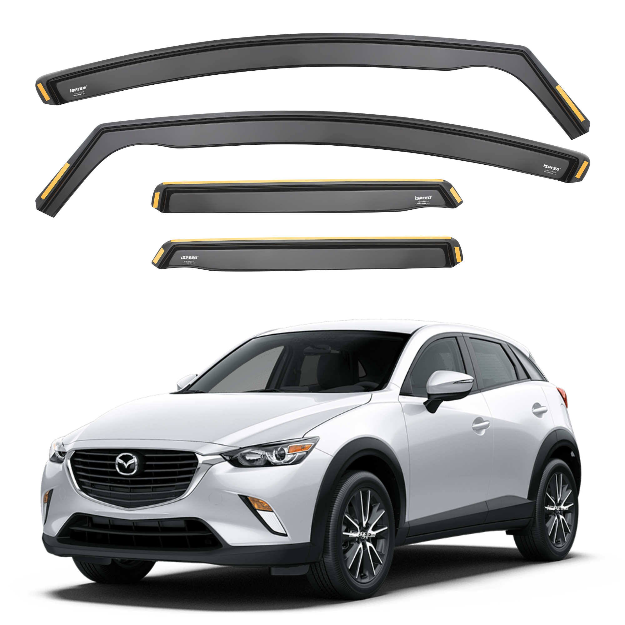 Mazda CX-3 2015-2024 Wind Deflectors 4pc Set – ISPEED