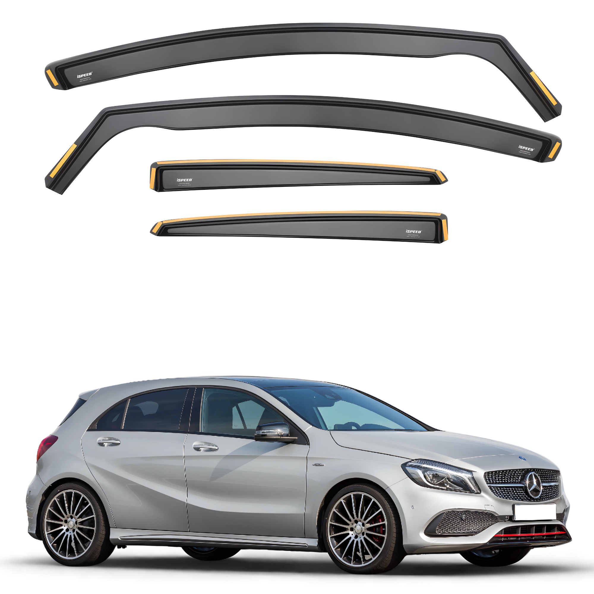 Mercedes A-Class W176 2012-2018 5-Door Hatchback Wind Deflectors 4pc S ...