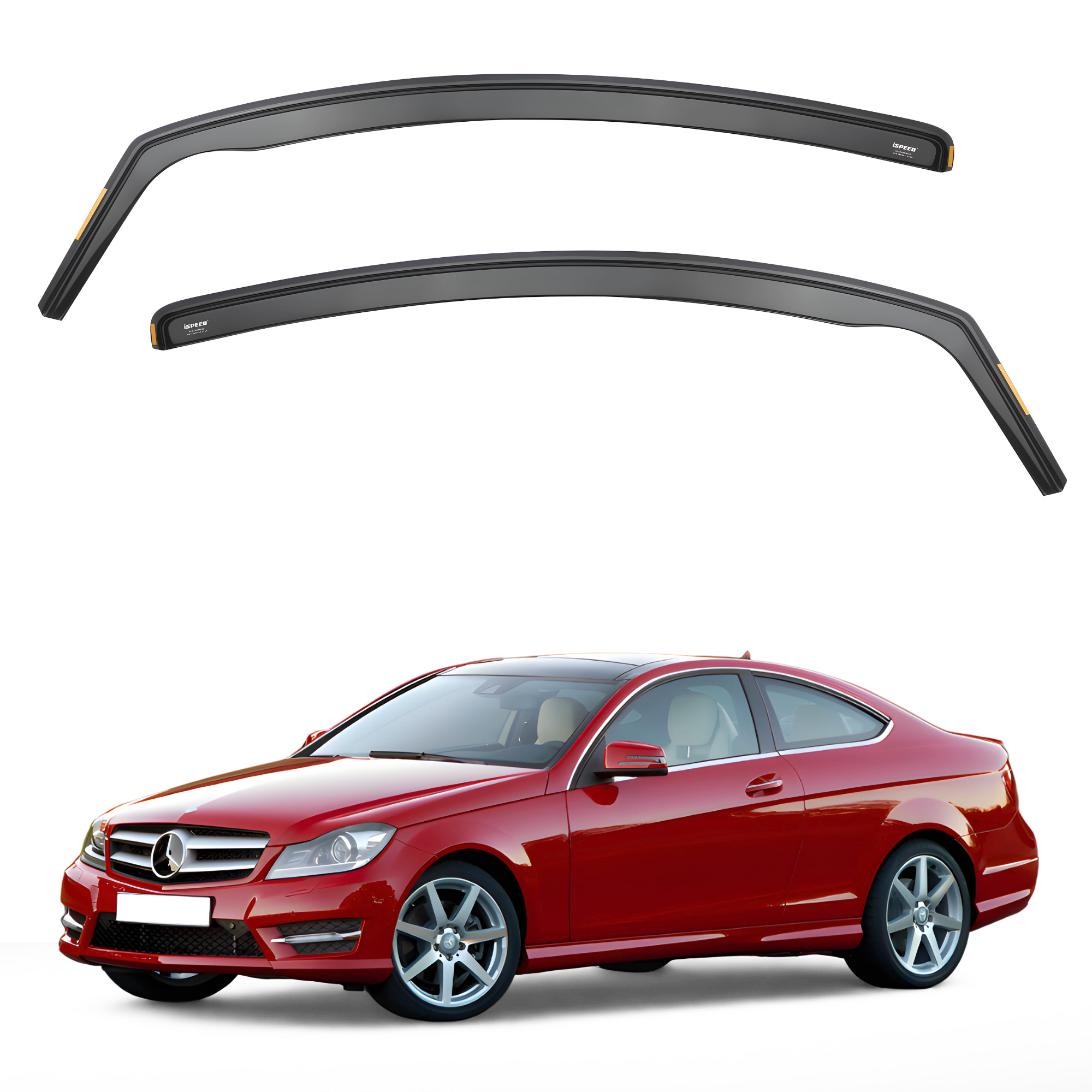 Mercedes C-Class C204 2011-2015 3-Door Coupe Wind Deflectors 2pc Set ...