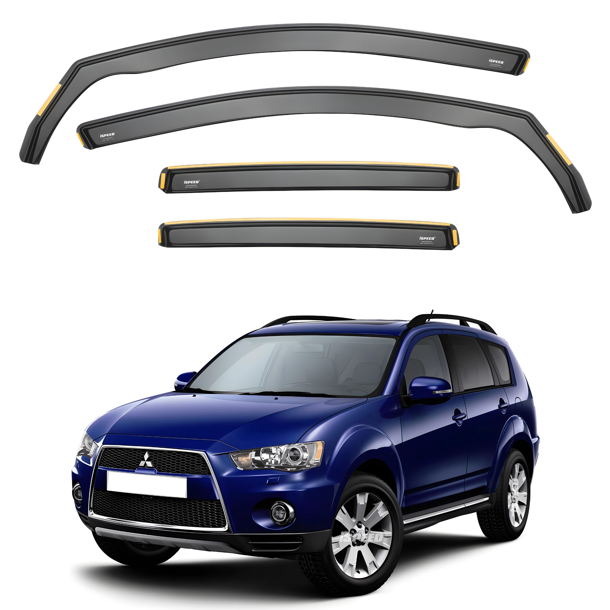 Mitsubishi Outlander MK2 2006-2012 Wind Deflectors 4pc Set – ISPEED
