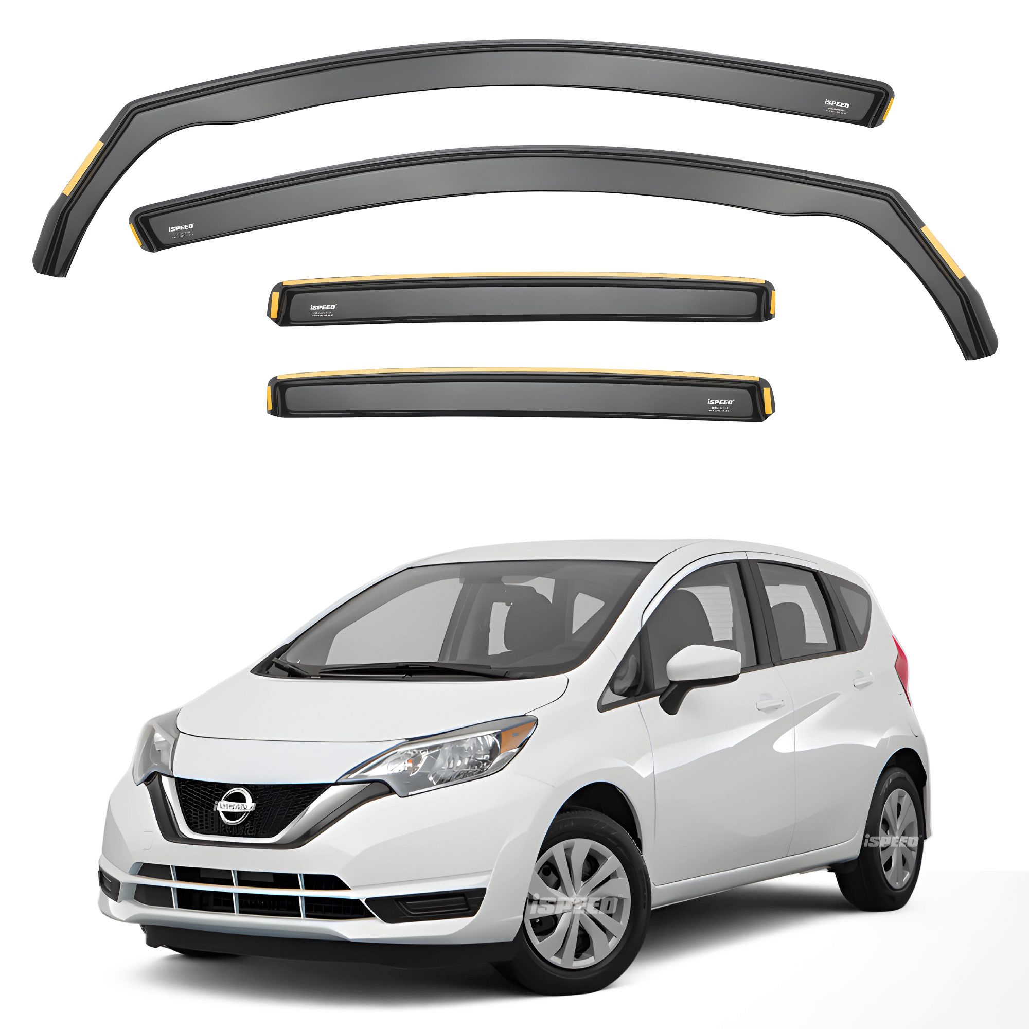 Nissan Note MK2 2013-2018 5-Door MPV Wind Deflectors 4pc Set – ISPEED