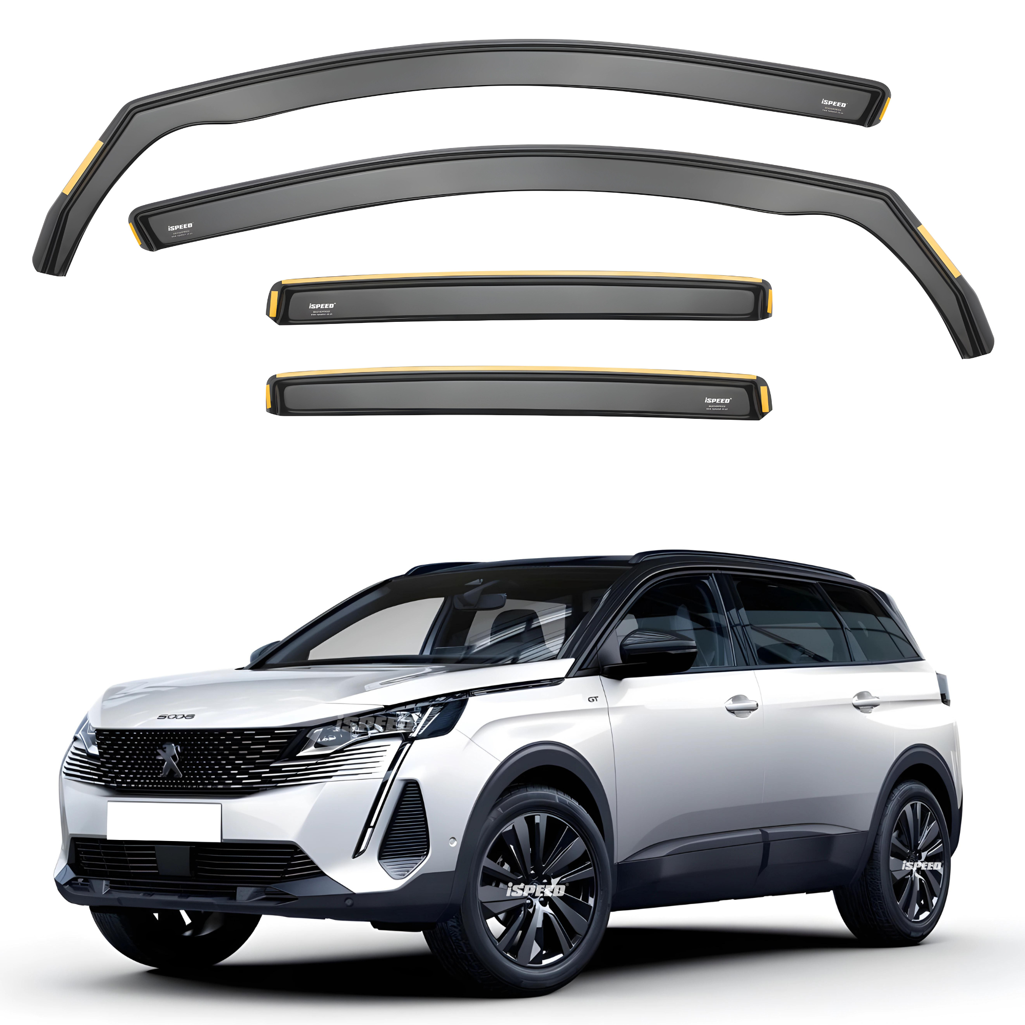 Peugeot 5008 MK2 2016-2024 5-Door SUV Wind Deflectors 4pc Set – ISPEED
