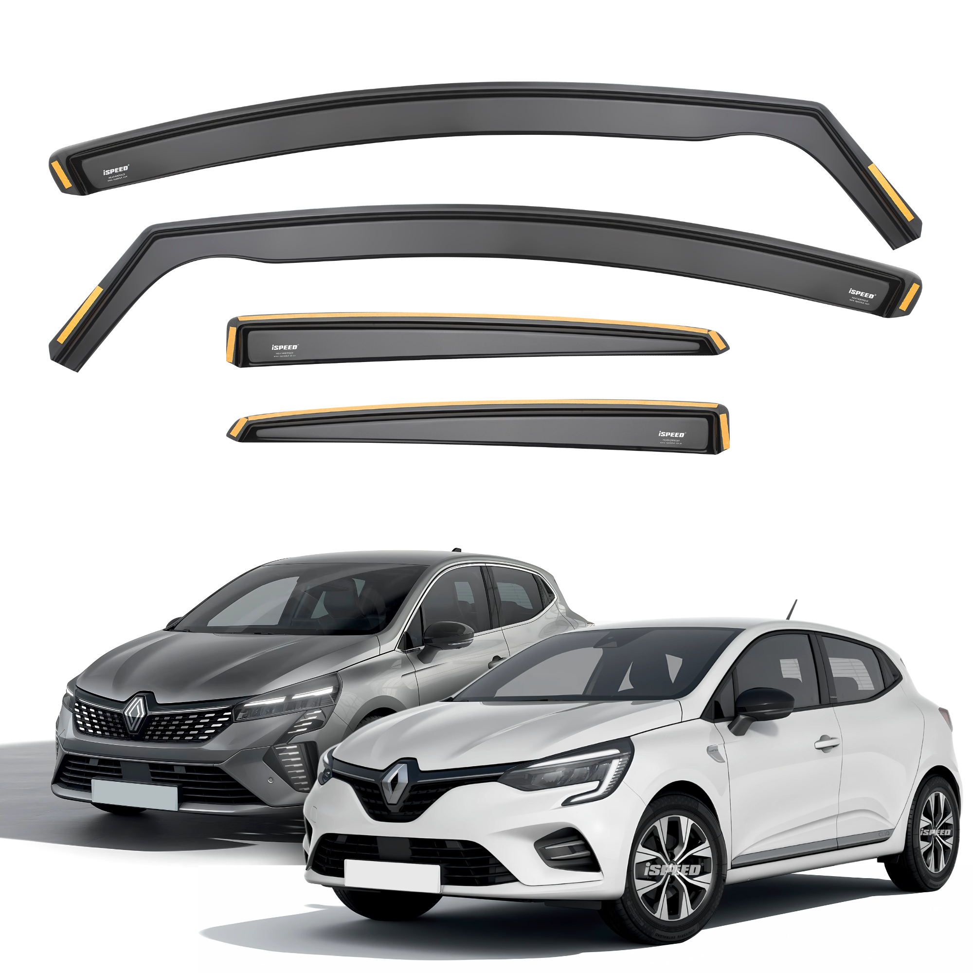 Renault Clio MK5 2019-2025 5-Door Hatchback Wind Deflectors 4pc Set ...