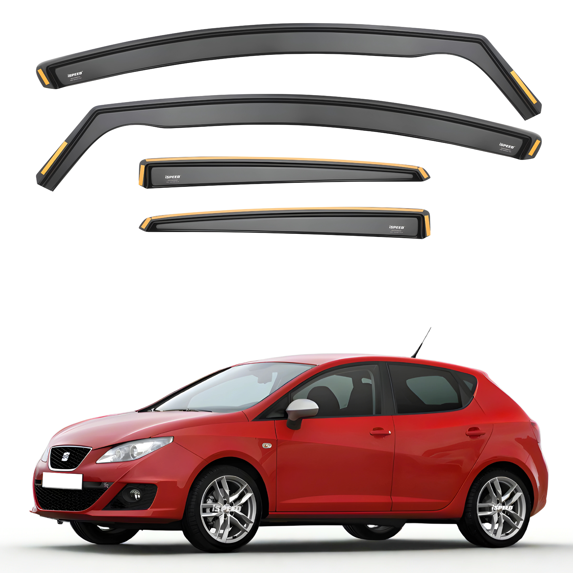 Seat Ibiza MK4 2008-2017 5-Door Hatchback Wind Deflectors 4pc Set – ISPEED