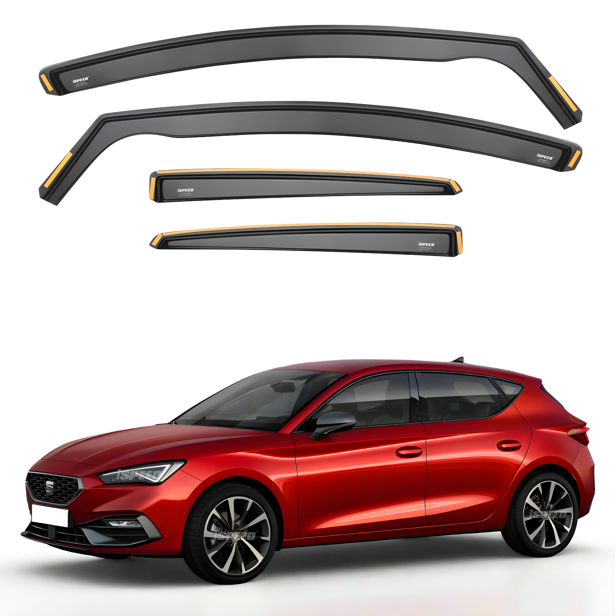 Seat Leon MK4 2020-2025 5-Door Hatchback Wind Deflectors 4pc Set – ISPEED