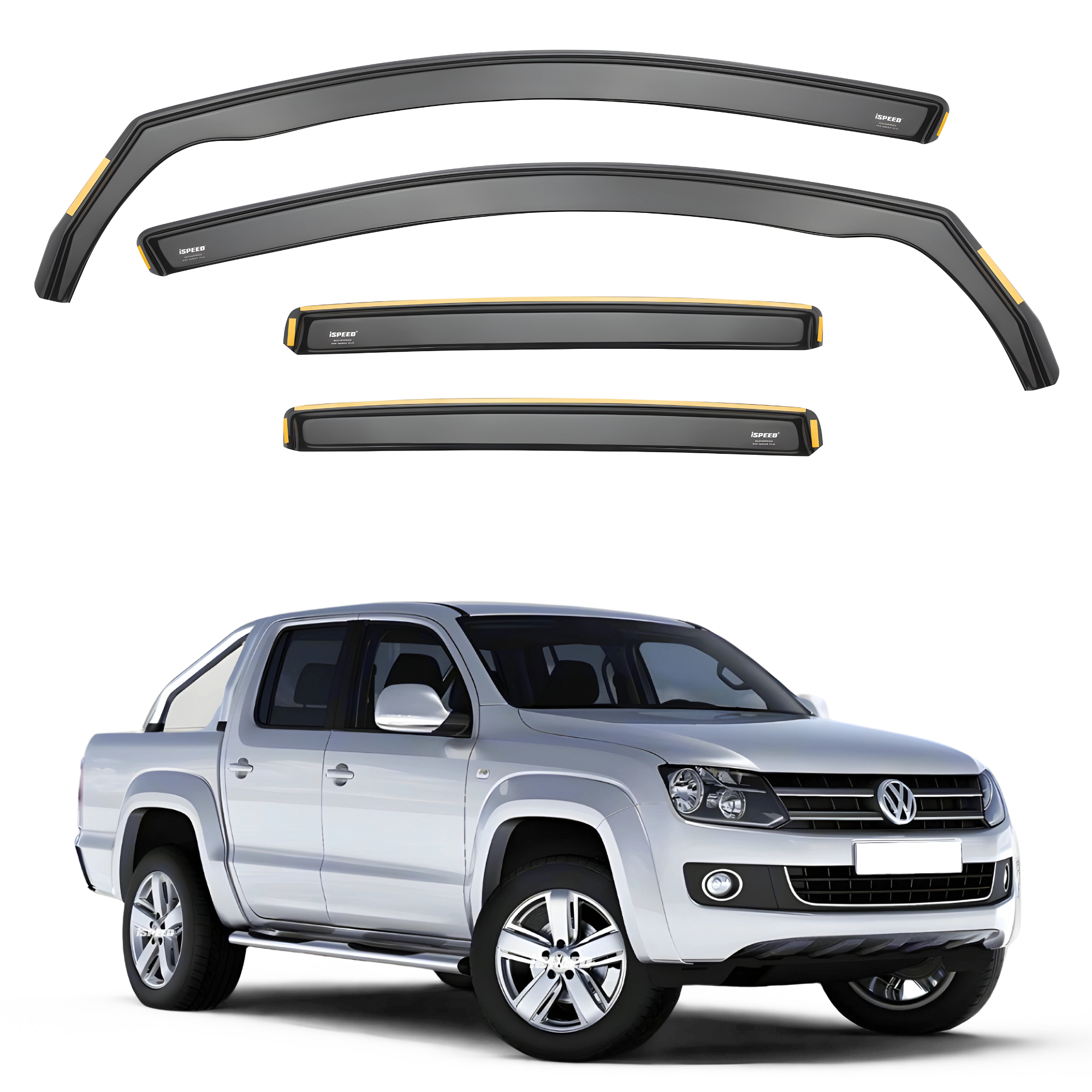 VW Amarok Double Cab MK1 2010-2020 Wind Deflectors 4pc Set – ISPEED