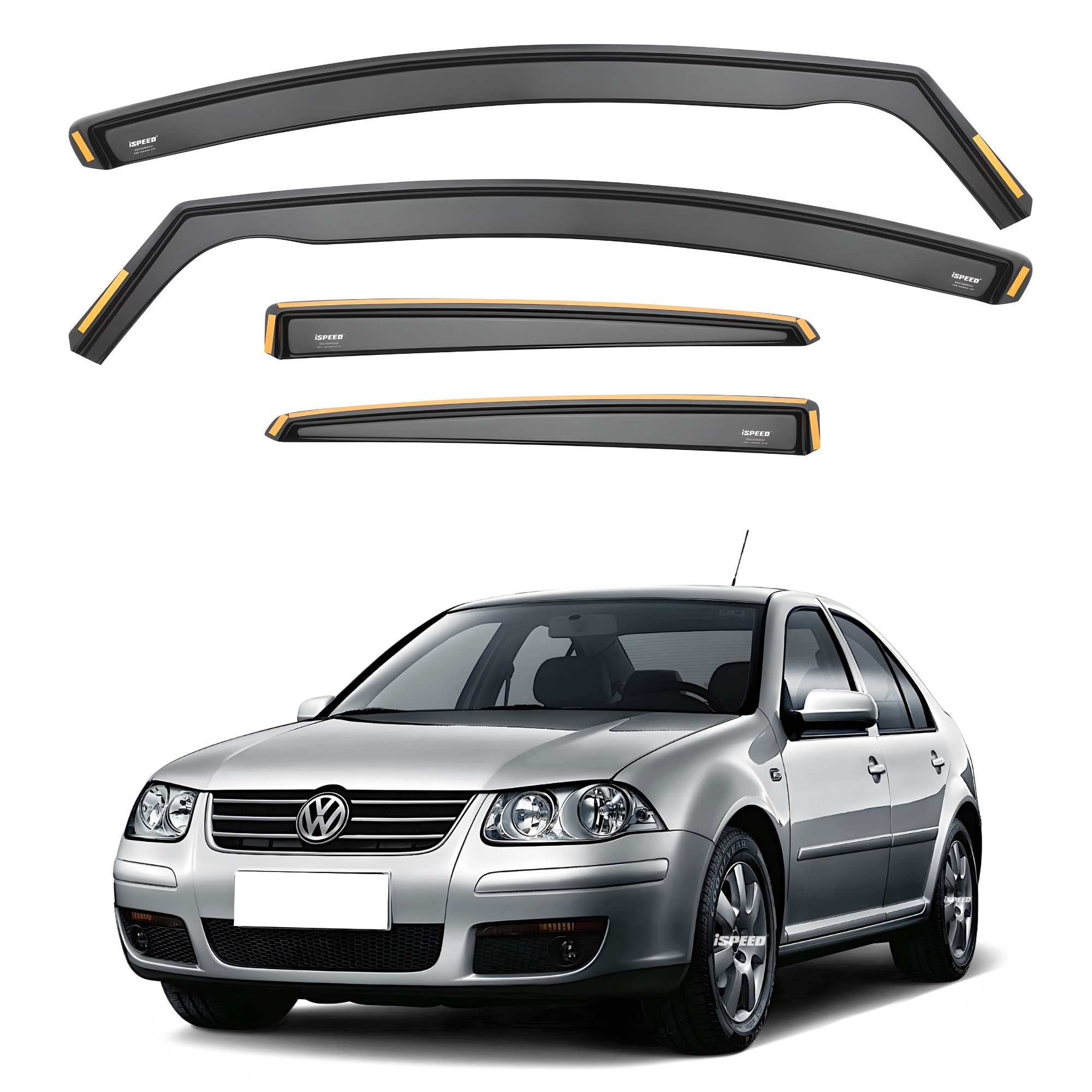 VW Bora 1998-2005 4-Door Saloon Wind Deflectors 4pc Set – ISPEED