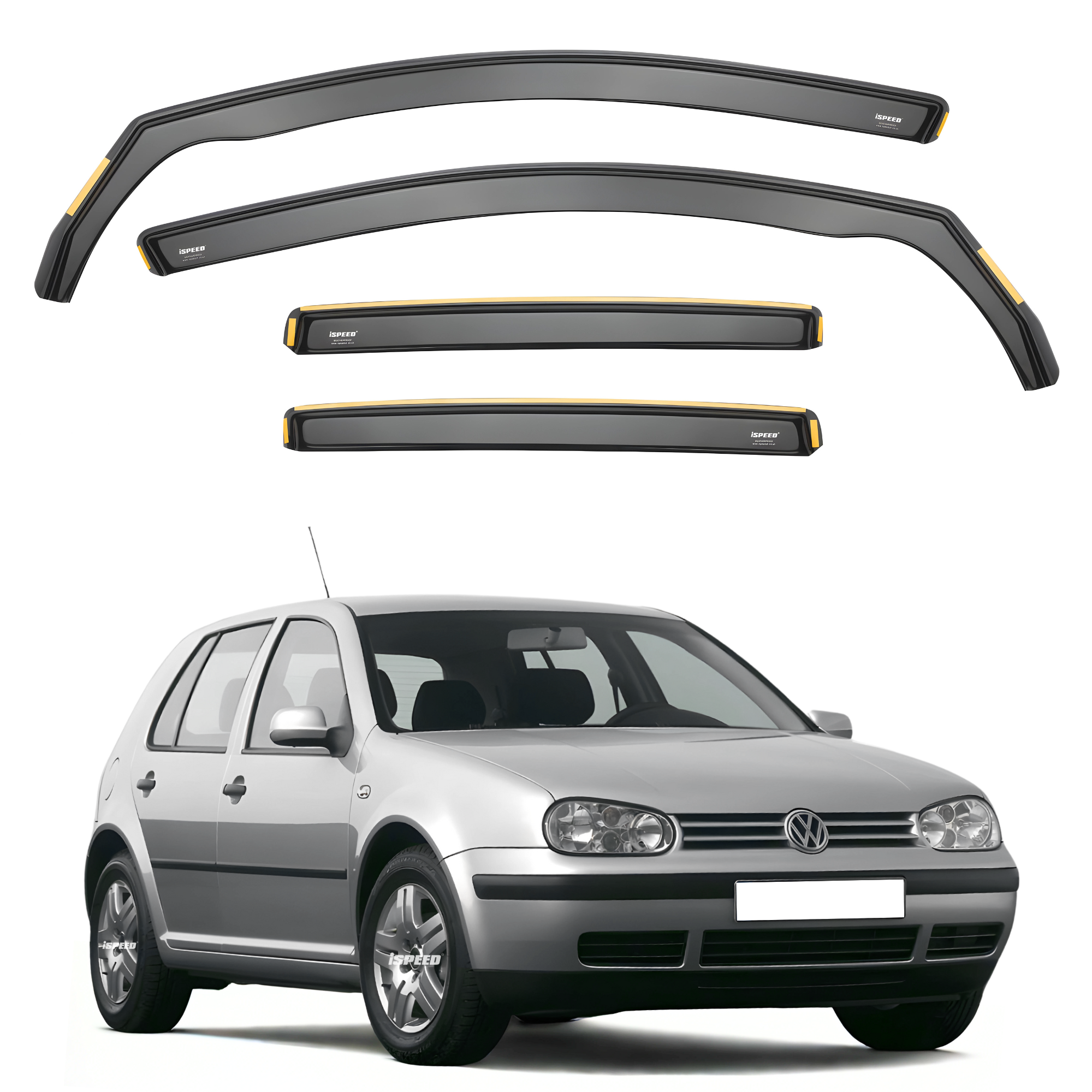 VW Golf MK4 1997-2004 5-Door Hatchback/Estate Wind Deflectors 4pc Set ...