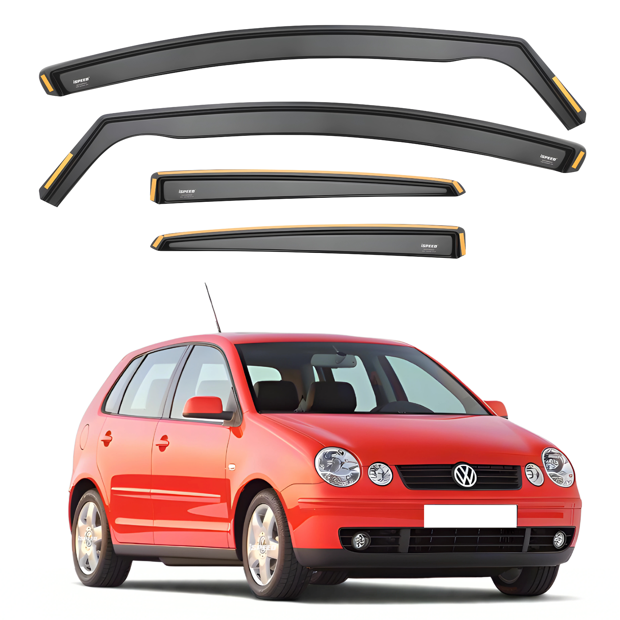 VW Polo MK4 2001-2009 5-Door Hatchback Wind Deflectors 4pc Set – ISPEED