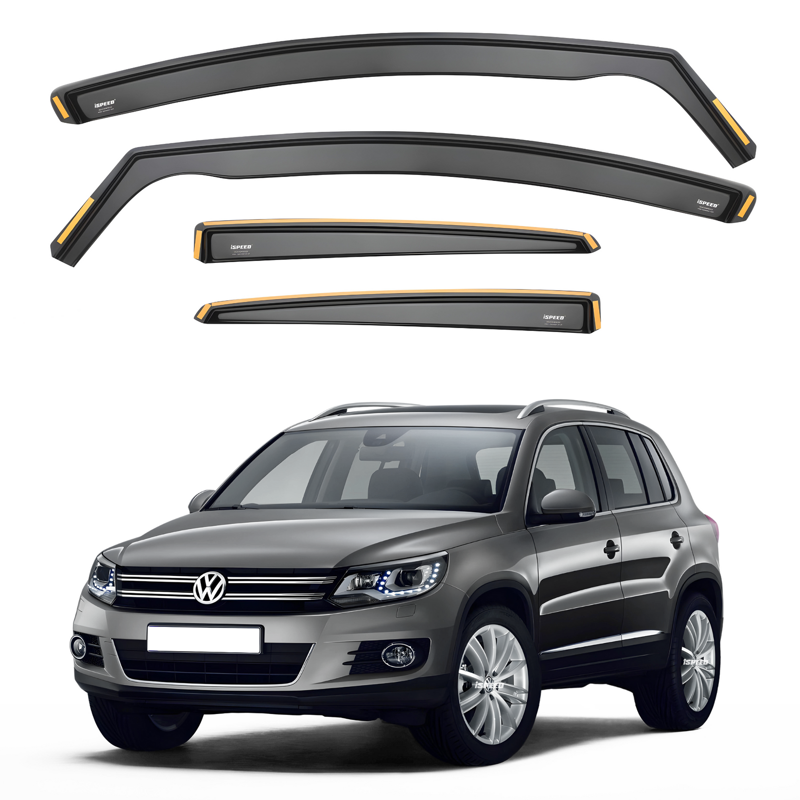 VW Tiguan MK1 2007-2016 Wind Deflectors 4pc Set (Does Not Fit Allspace ...