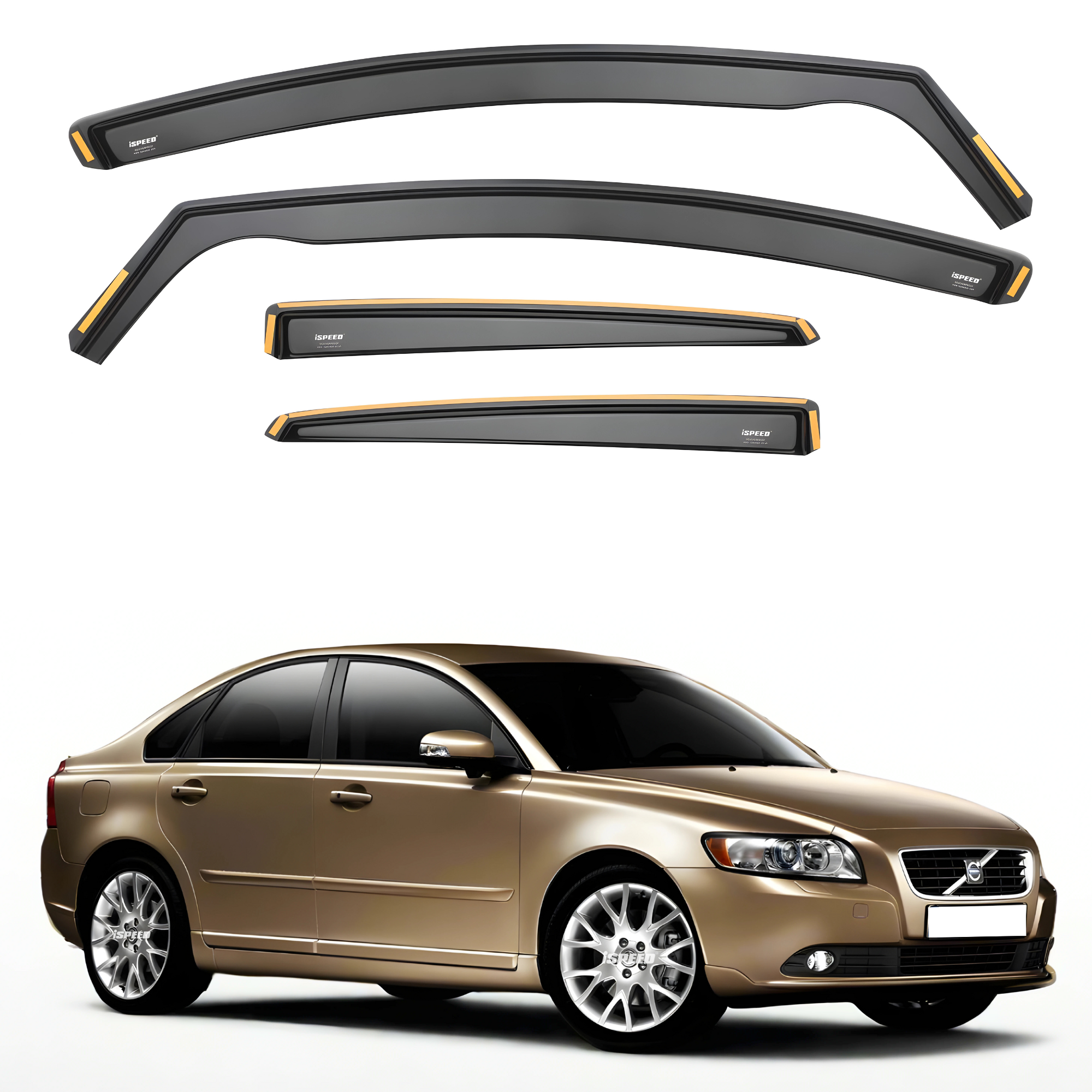 Volvo S40 MK2 2004-2014 4-Door Saloon Wind Deflectors 4pc Set – ISPEED