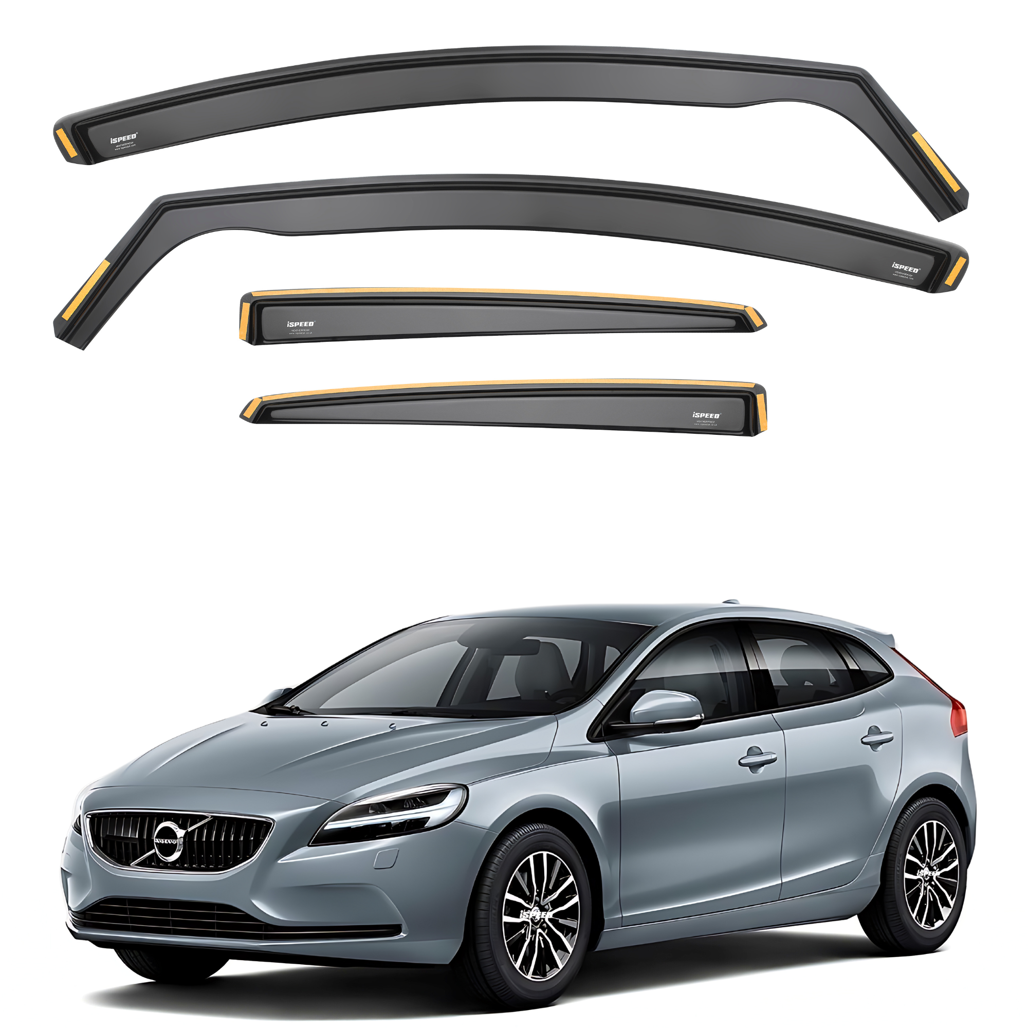 Volvo V40 MK2 2012-2019 5-Door Hatchback Wind Deflectors 4pc Set – ISPEED